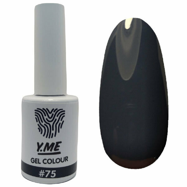 Y.ME Цветной гель-лак Gel Colour 75 (темно-серый), 10 мл, для ногтей