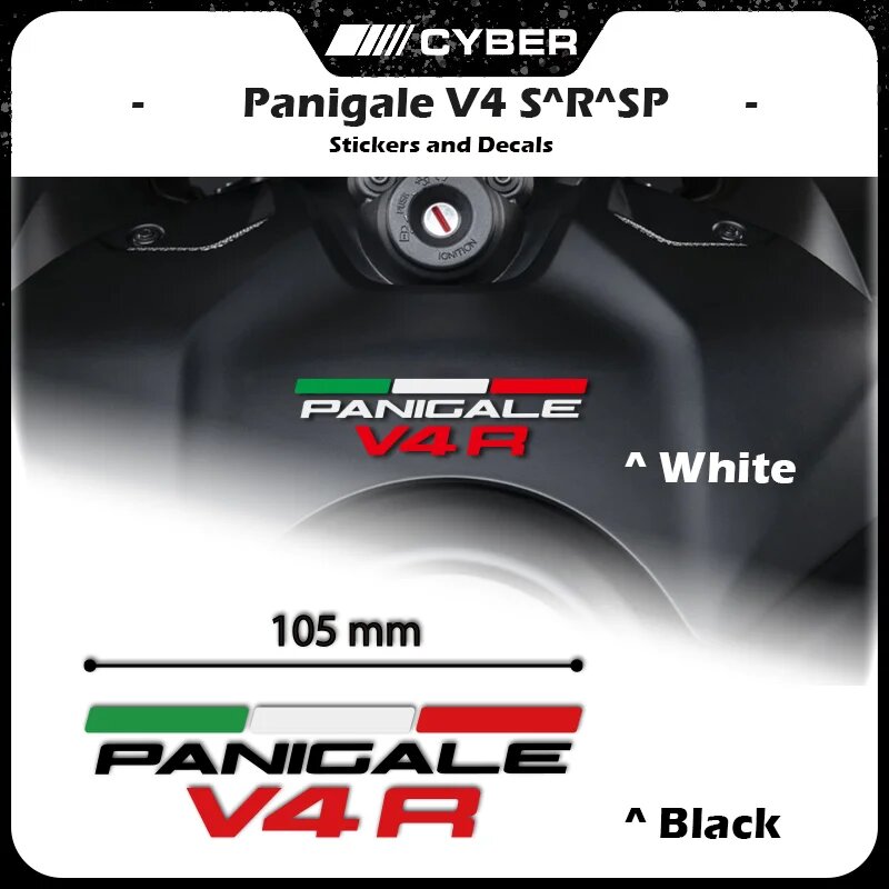 Наклейка Ducati Panigale V4 V4S V4R V4SP, White V4R, 105 мм