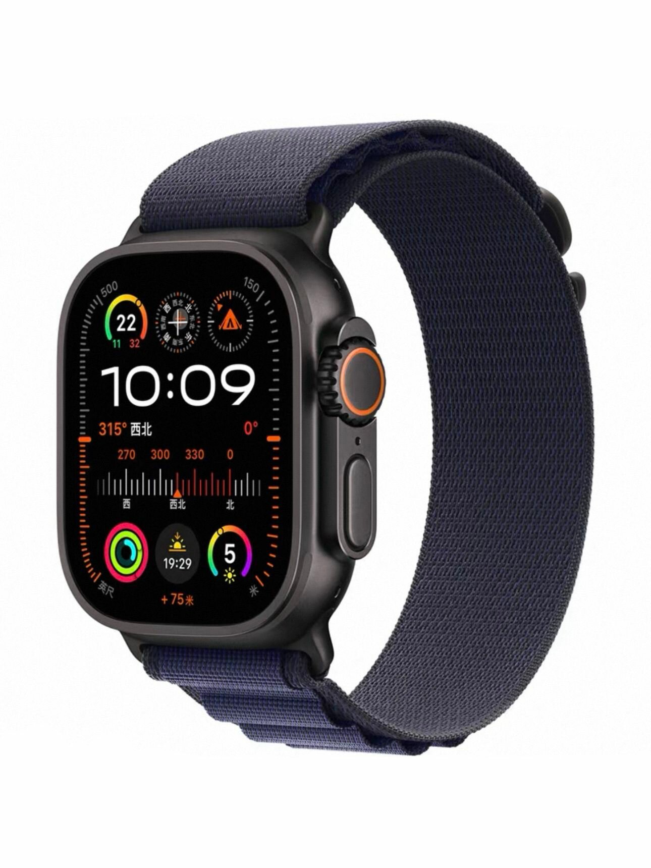 Ремешок для Apple Watch 42 / 44 / 45 / Ultra 49 mm Alpine Loop Black Titanium Navy