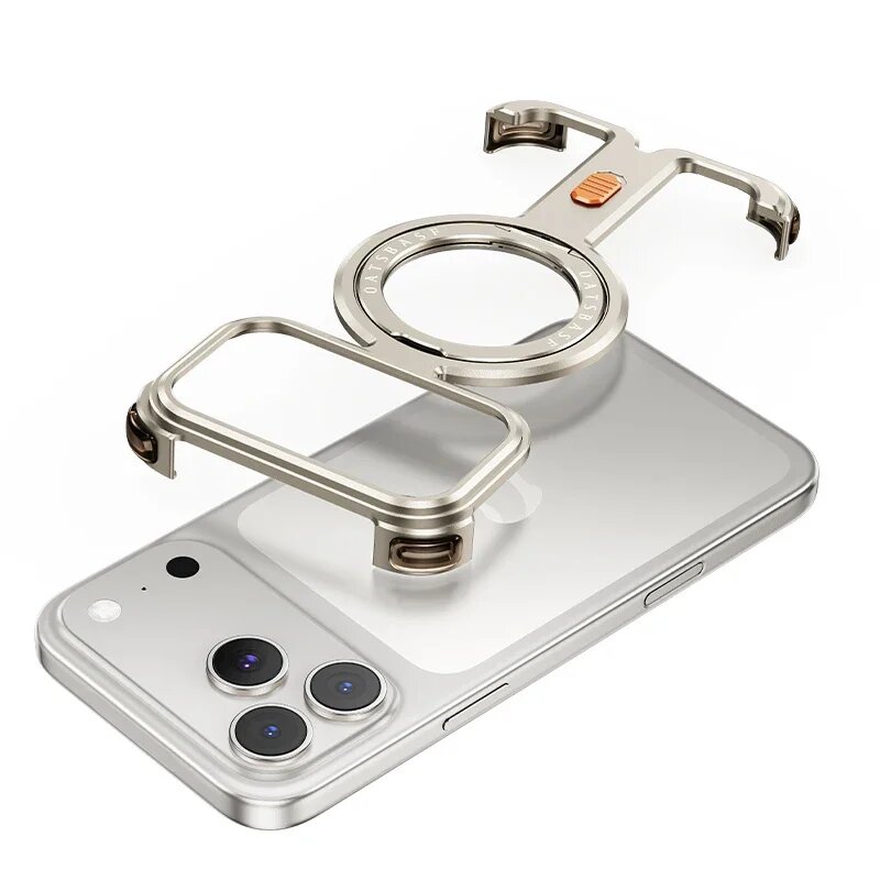 Металлический чехол на iPhone 17 Pro Max с MagSafe, Titanium color