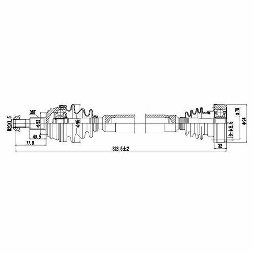 Приводной вал audi a3, seat leon, toledo, skoda octavia, vw bora, golf , - r ZIKMAR Z88023R