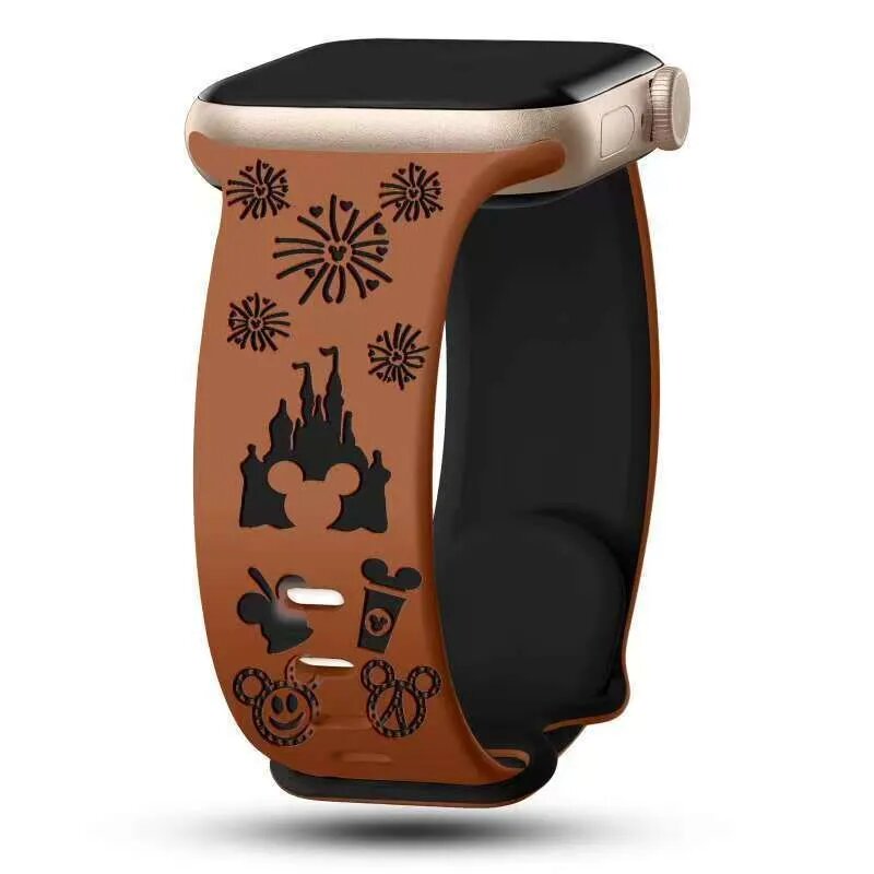 Двухцветный силиконовый ремешок "Замок Микки" для IWATCH S10 42MM
