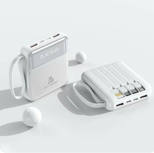 Внешний аккумулятор лавандовый (мини, mini), Power Bank, повербанк на 20000 mah для телефона со