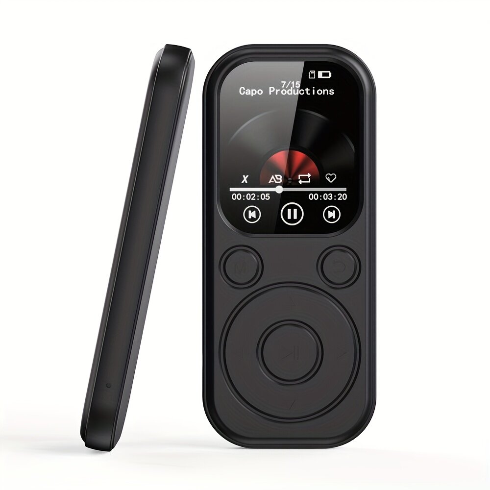 Ультратонкий MP3-плеер с HIFI-звуком, 4.3" HD LCD, 32 ГБ расширяемая память, воспроизведение видео/запись/фото/электронные книги, встроенный микрофон и разъём для наушников, для спорта и путешествий, чёрный