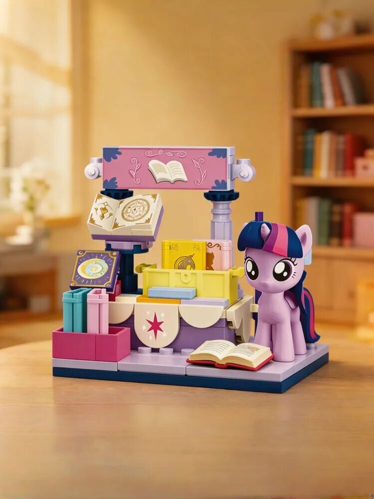 Конструктор Для Девочки-My Little Pony, Коллекционные Игрушки, Праздничный Подарок (Серия Рынок Пони)
