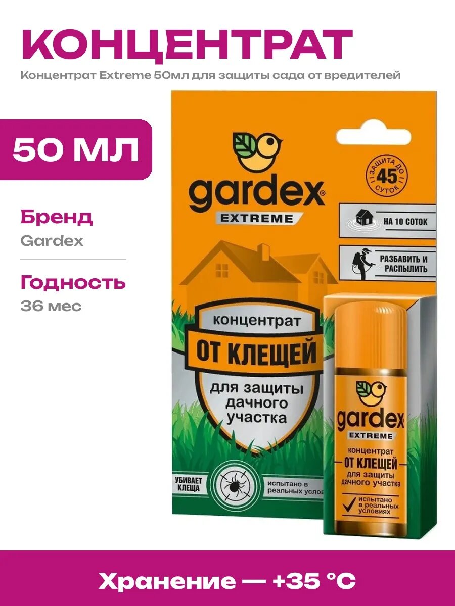 Инсектицид от клещей концентрат для обработки сада 50 мл