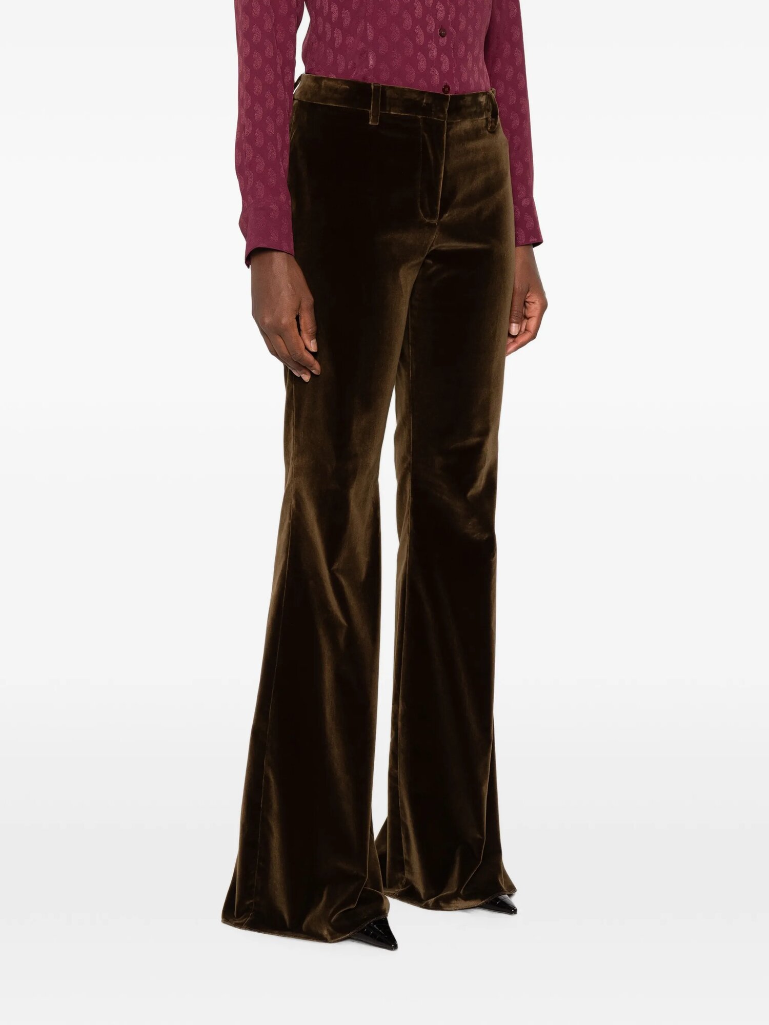 Брюки ETRO Velvet flared trousers, размер 48 — фото 1