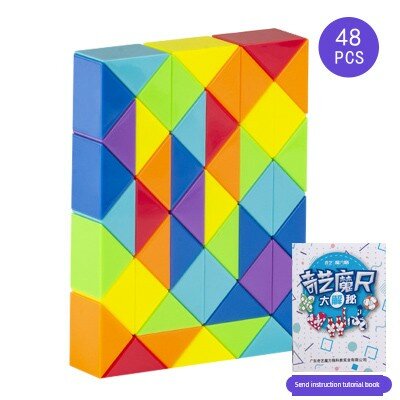48-секционная головоломка-линейка для детей, цветной гибкий дизайн для повышения пространственного интеллекта