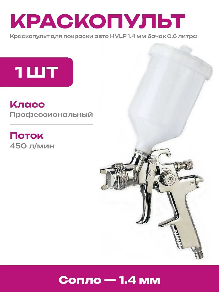 Профессиональный пневмокраскопульт HVLP 1.4 мм для авто