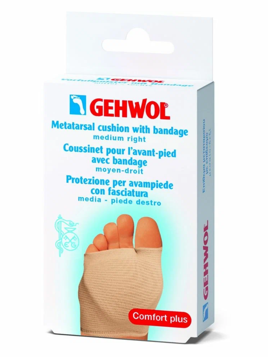 Пластырь Gehwol Комфорт+ Защита Metatarsal Защитная подушка под плюсну из гель-полимера и бандажа, левая, большая, 1 шт