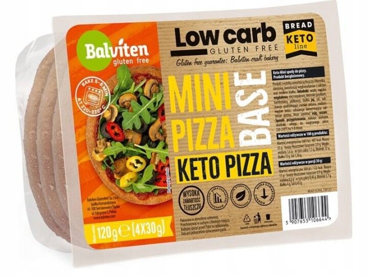 Мини-основы для кето-пиццы Balviten Pane Bauletto без глютена 3 шт x 120г