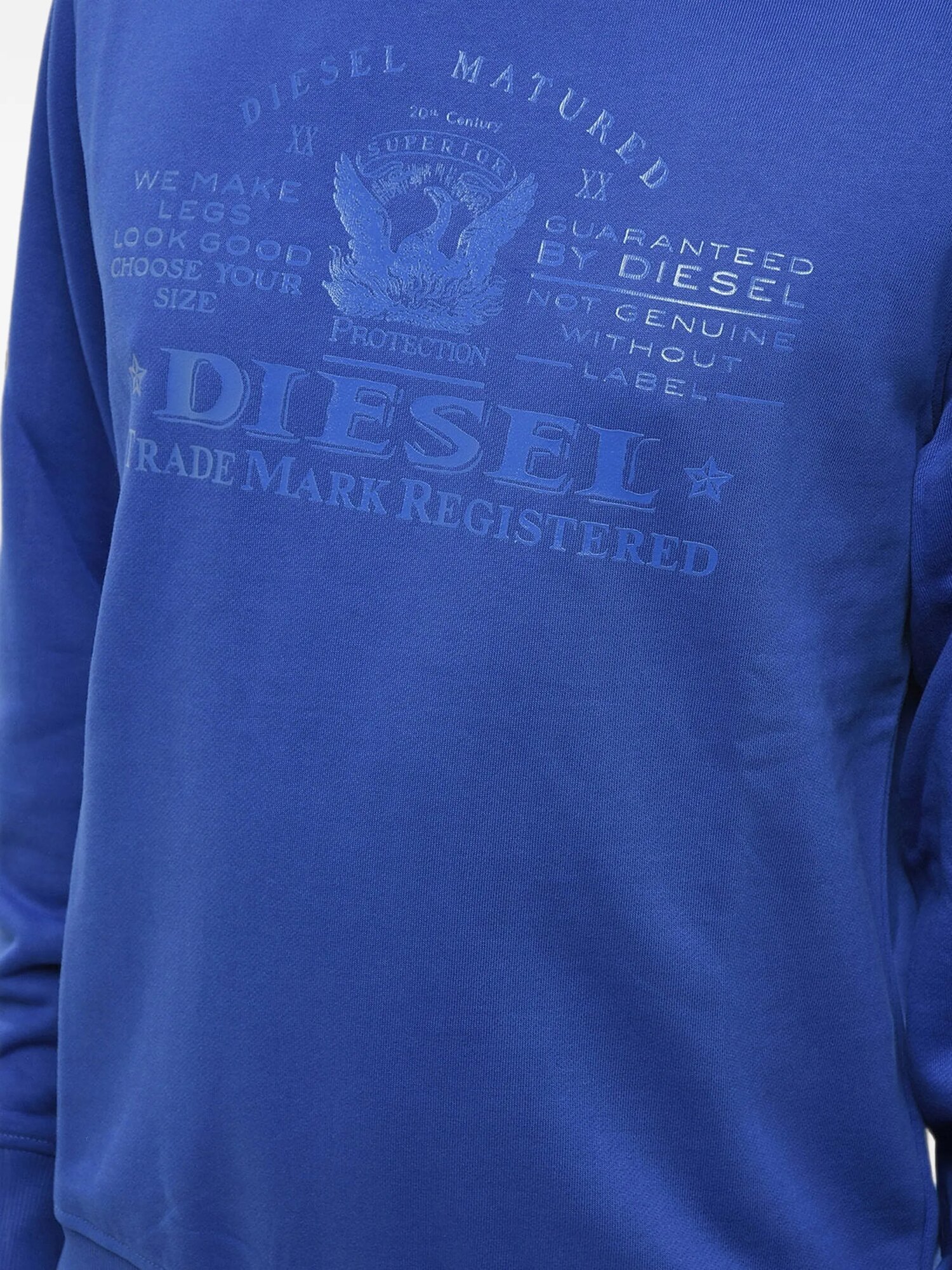 Толстовка DIESEL Logo-print crew-neck sweatshirt, размер 42 EU, , Синий принт — фото 1