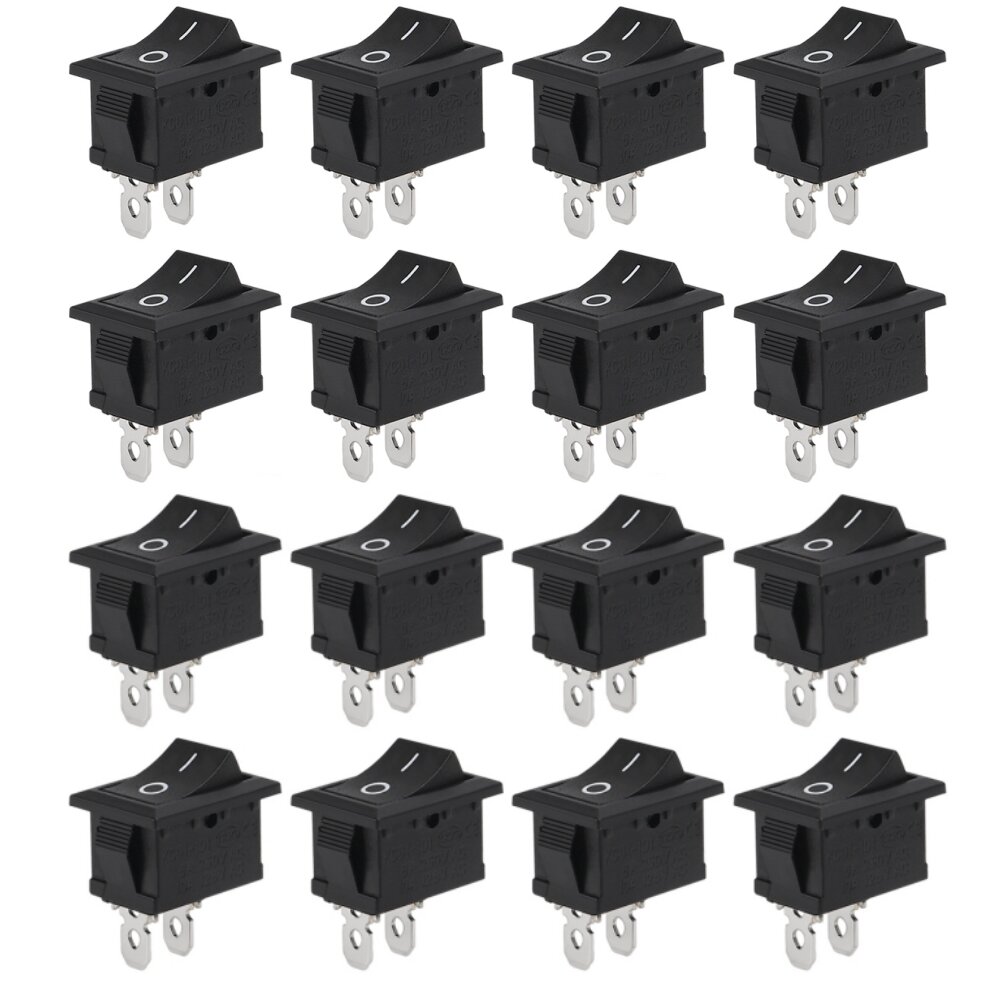 20 шт. выключатель-качалка вкл/выкл, двухконтактный SPST, AC 250V 6A / 125V 10A