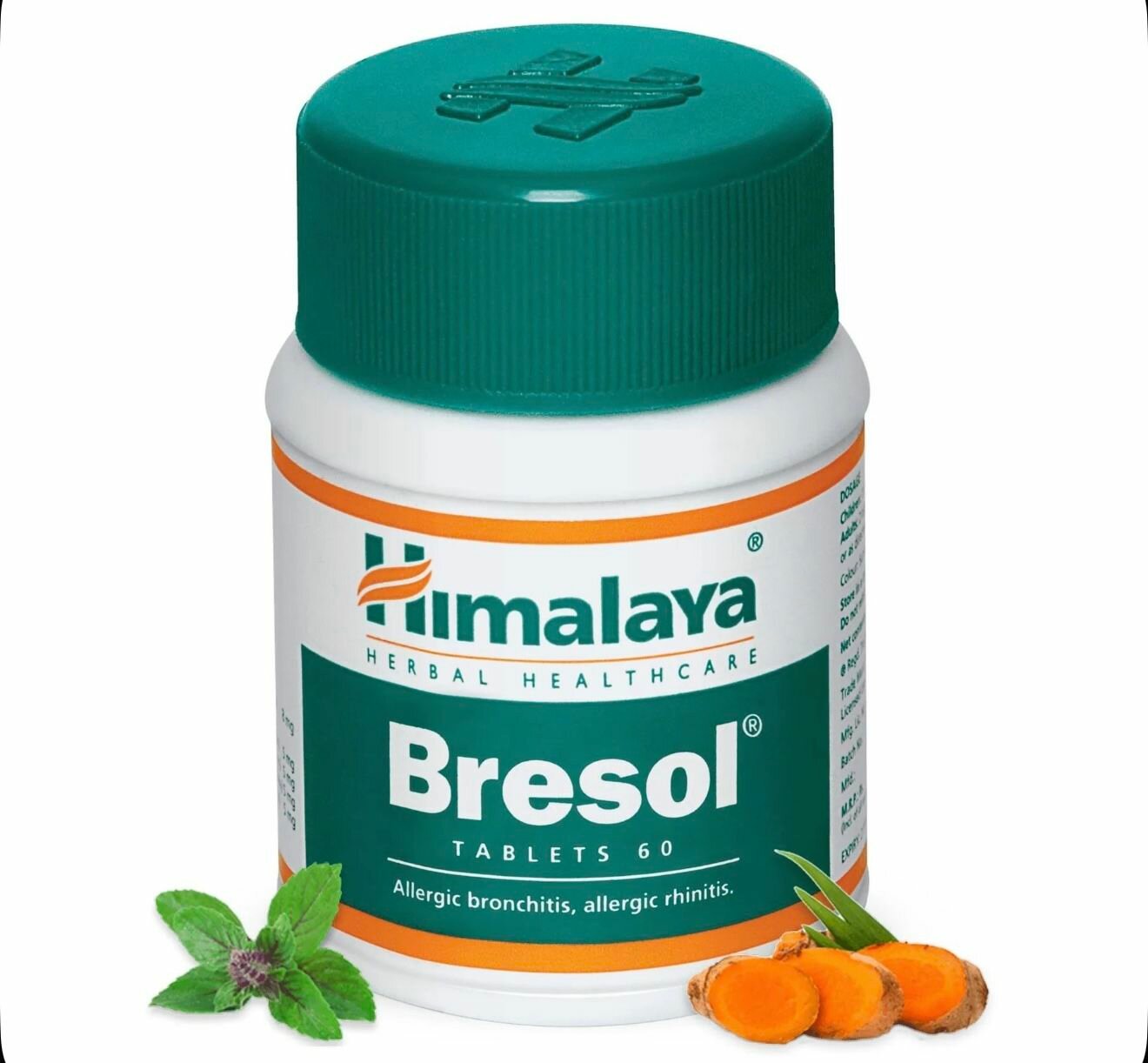 Бресол (Bresol Himalaya), пищевая добавка для здоровья дыхательной системы, 60 таб.