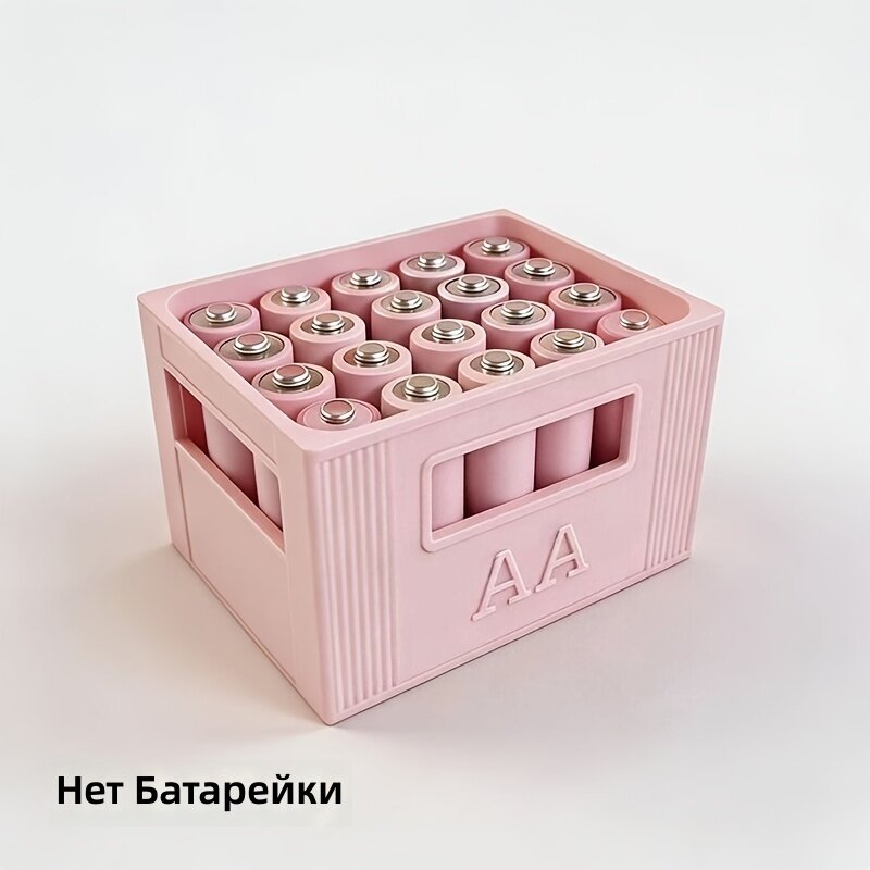 Органайзер для батареек AA/AAA, 30/20 ячеек, большой вместимости, прочный пластик, розовый, складной дизайн, подарок на Рождество и Хэллоуин, без батареек