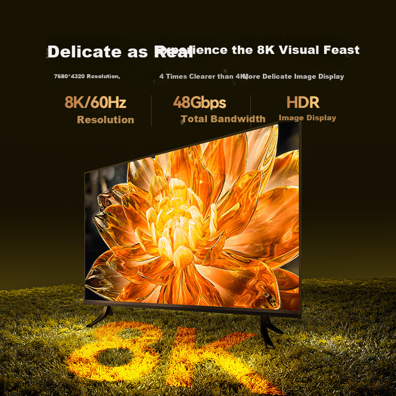 SAMZHE HDMI 2.1 Кабель 1 м 8K60Hz 4K240Hz Высококачественный видео кабель совместимый с HDMI2.0 для ноутбуков