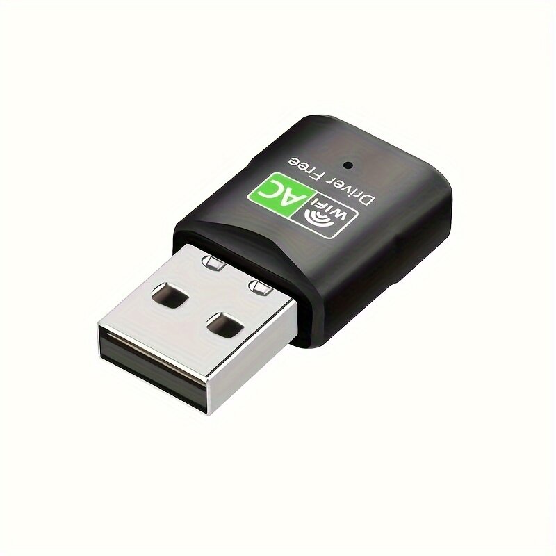Беспроводной USB-адаптер WiFi 600Mbps, двухдиапазонный 2.4G/5G, без драйверов, черный