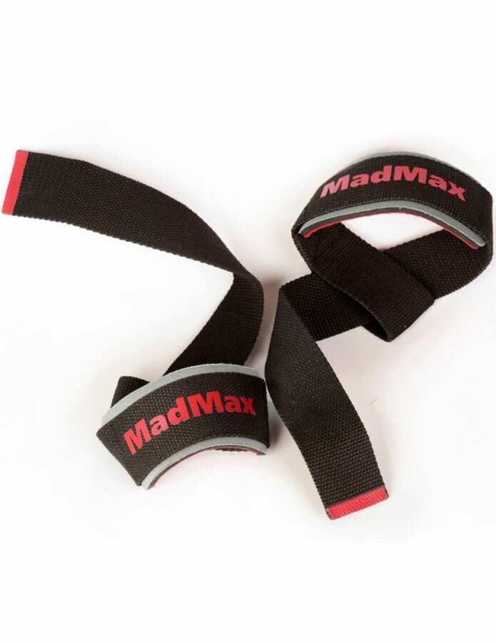 Ремни для тяги MAD MAX Power Wrist Straps MFA-267 (черно-красные) — фото 1
