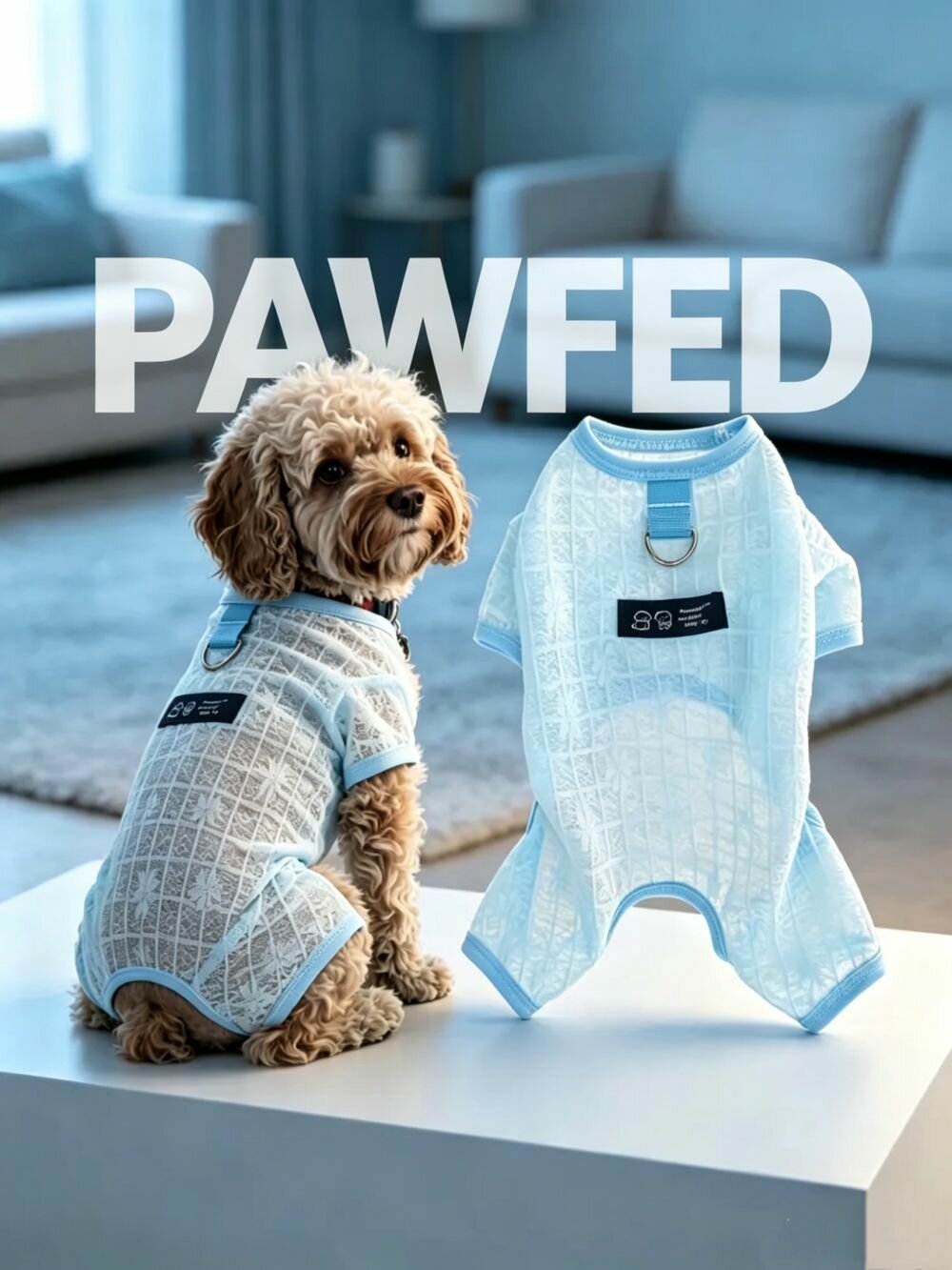 PAWFED Комбинезон для собак летний четырехлапый, дышащая сетчатая одежда с перфорацией для мелких пород летний комбинезон для маленьких собак сетчатый комбинезон одежда для собак мелких пород