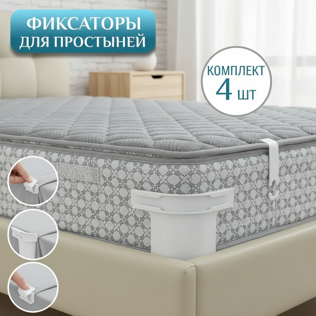Держатель для простыни, зажимы и фиксаторы для простыни на матрас