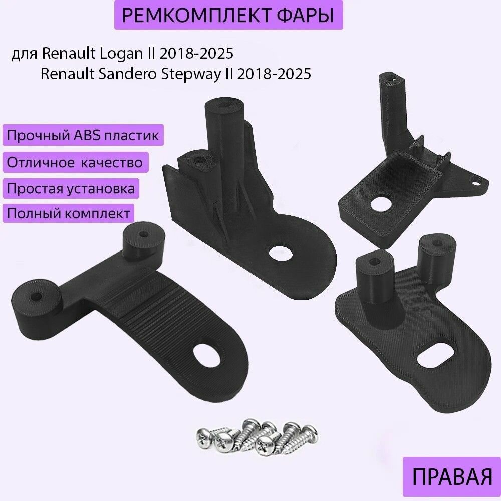 Ремкомплект фар Renаult Lоgan II, Sandero Stерwаy II pecтайл 2018 - 2025 (Правая). Тип 2