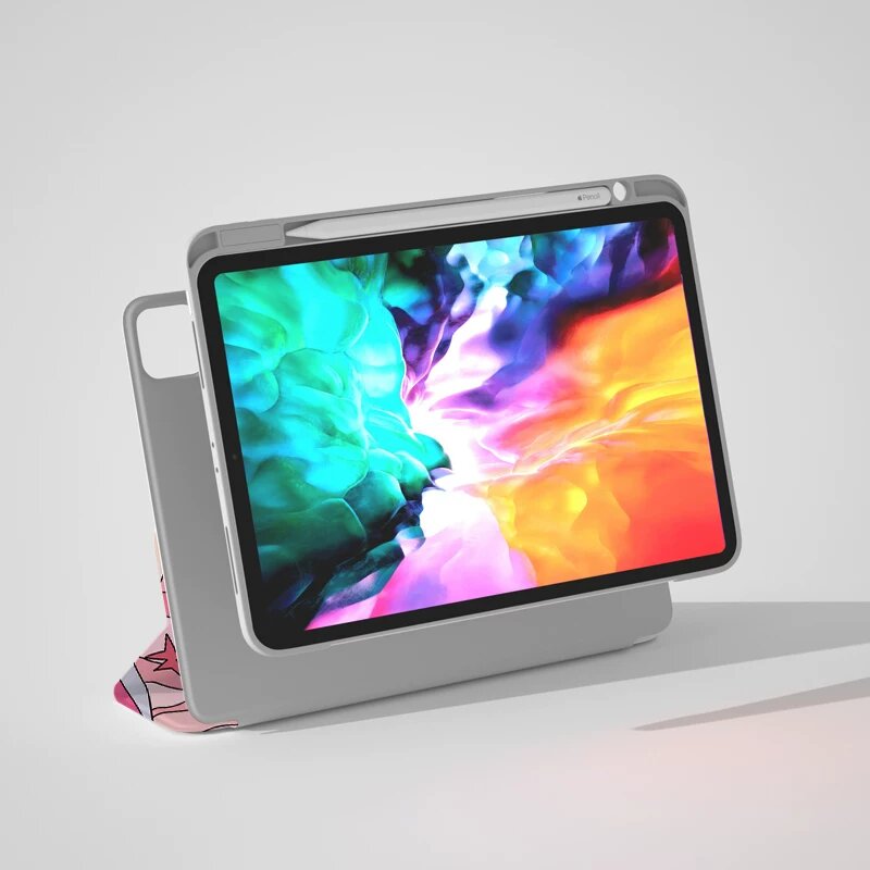 Чехол для iPad Air 2024 11 дюймов с магнитным двусторонним креплением и полным внутренним слоем, розовый котенок