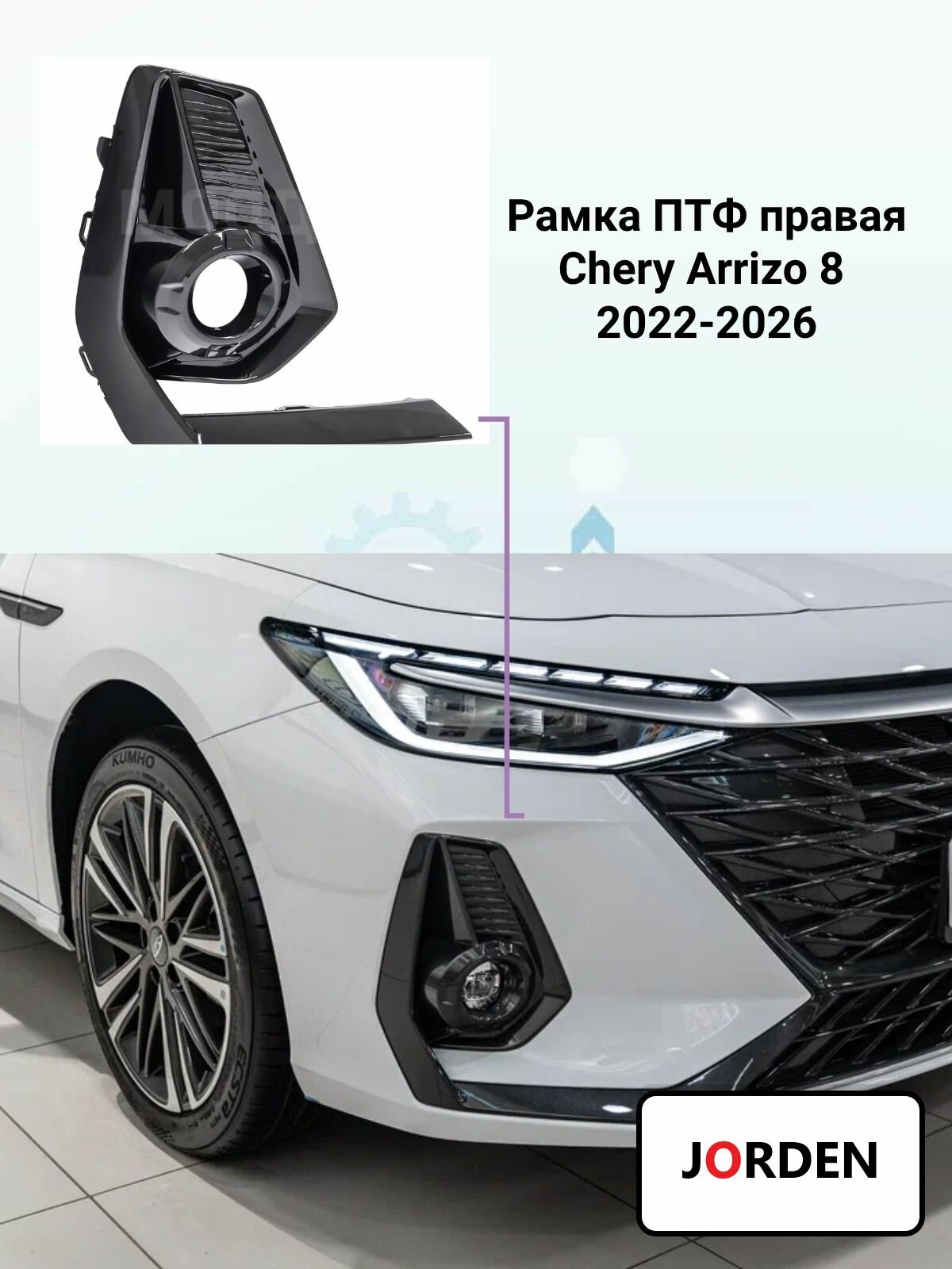 Рамка ПТФ правая Арризо 8 Chery Arrizo 2022-2026, окантовка накладка противотуманной фары OEM 602003592AAAG5