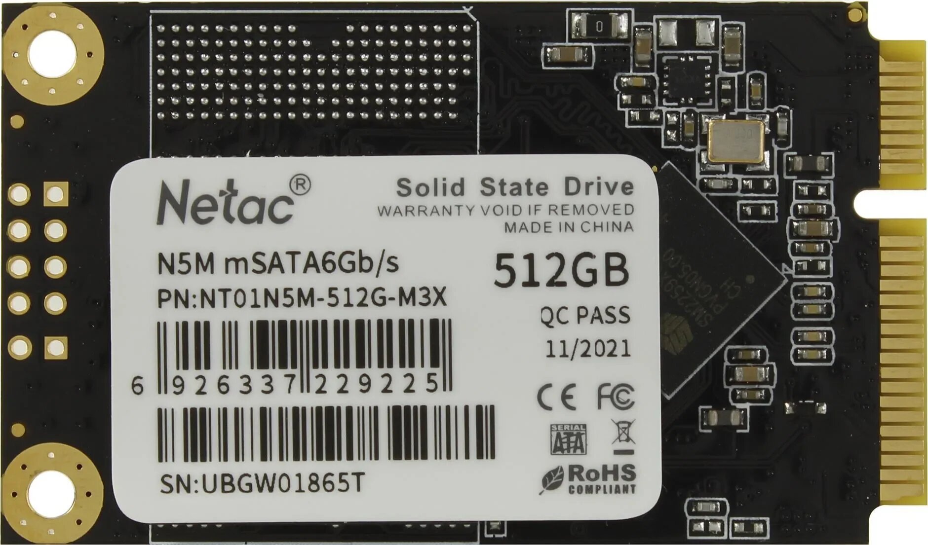 Накопитель SSD mSata 512Gb Netac N5M NT01N5M-512G-M3X