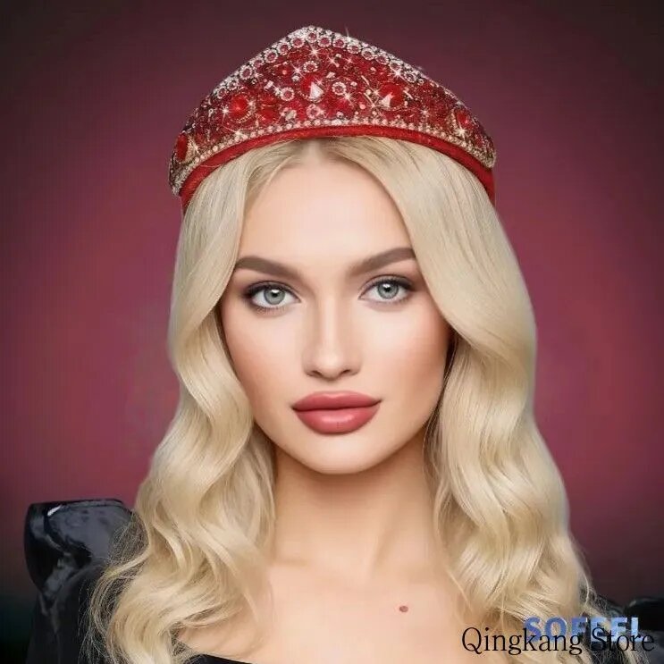 Ободок для волос, украшенный камнями и стразами, в стиле современного барокко, белый — фото 1