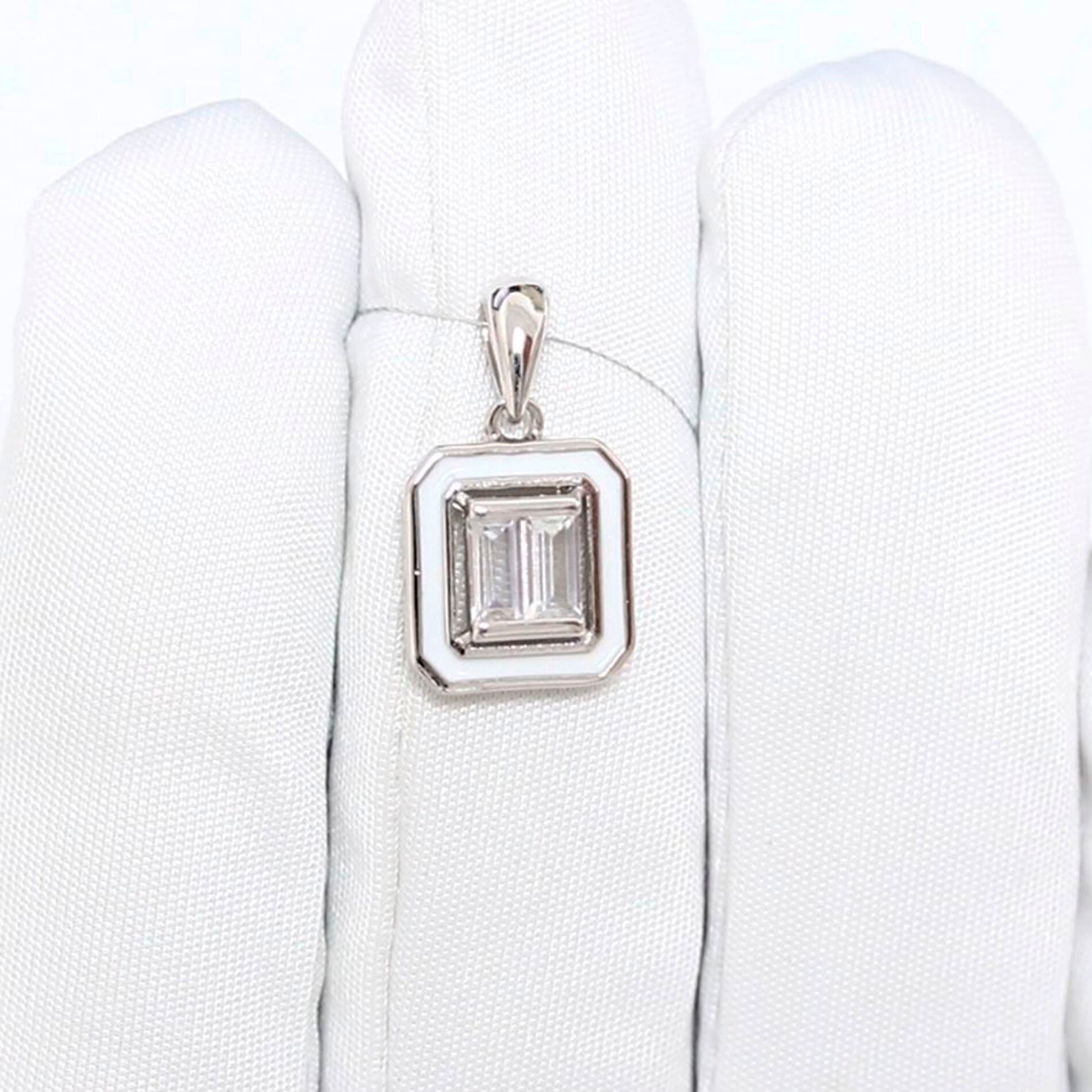 Подвеска, серебро, 925 проба, родирование, фианит, эмаль