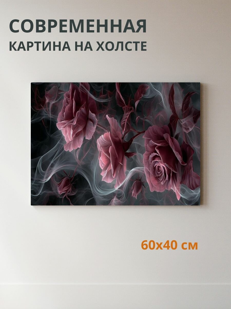Картина на холсте Розы 60x40 см