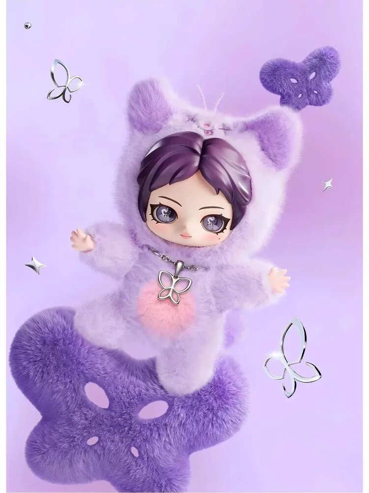 Коллекционная фигурка Слепая коробка POP MART aespa Fluffy Club Series Vinyl Plush Doll Pendant
