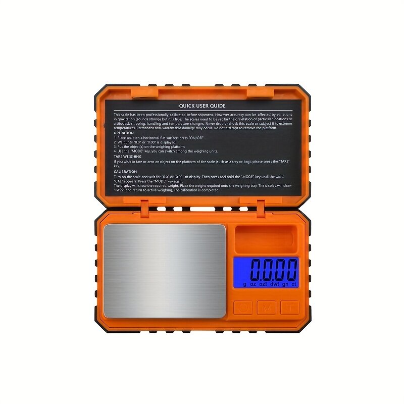 Высокоточные карманные ювелирные весы 200g/0.01g из нержавеющей стали с пылезащитной крышкой для золота, бриллиантов, драгоценных металлов и промышленных мелких предметов, работают от 2 батареек AAA (не входят в комплект)