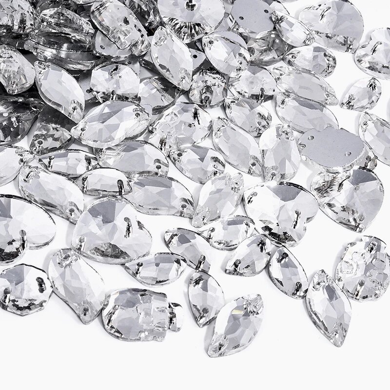 BOBOHOO стеклянные стразы для декора Mix 50 (Pcs), Crystal