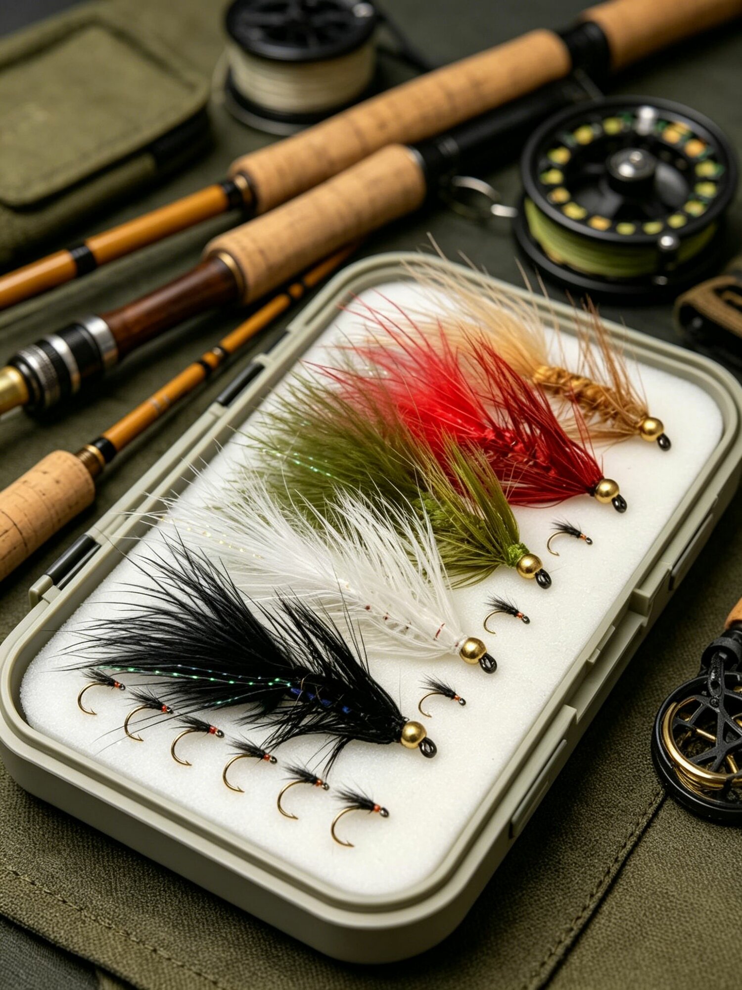 Стримеры Woolly Bugger, мушки для форели, набор 5 шт, на одинарных крючках №4 (30 мм) для нахлыстовой ловли рыбалка на форель