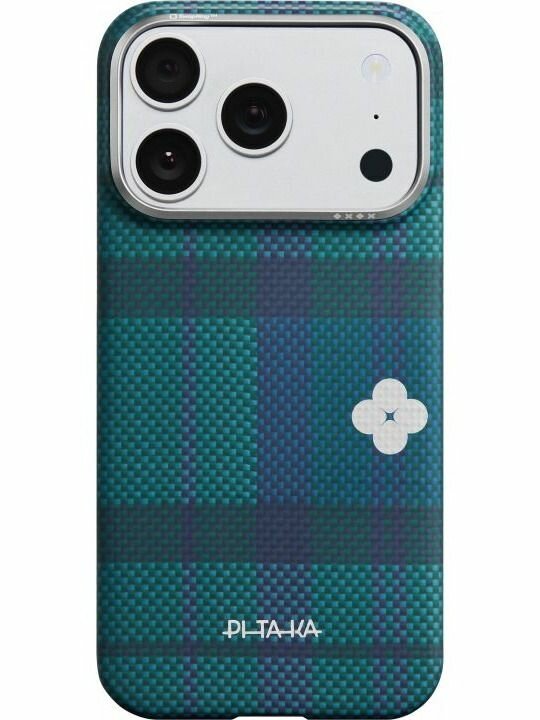 Чехол Pitaka Ультра-тонкий для iPhone 17 Pro Max, зелёно-синий