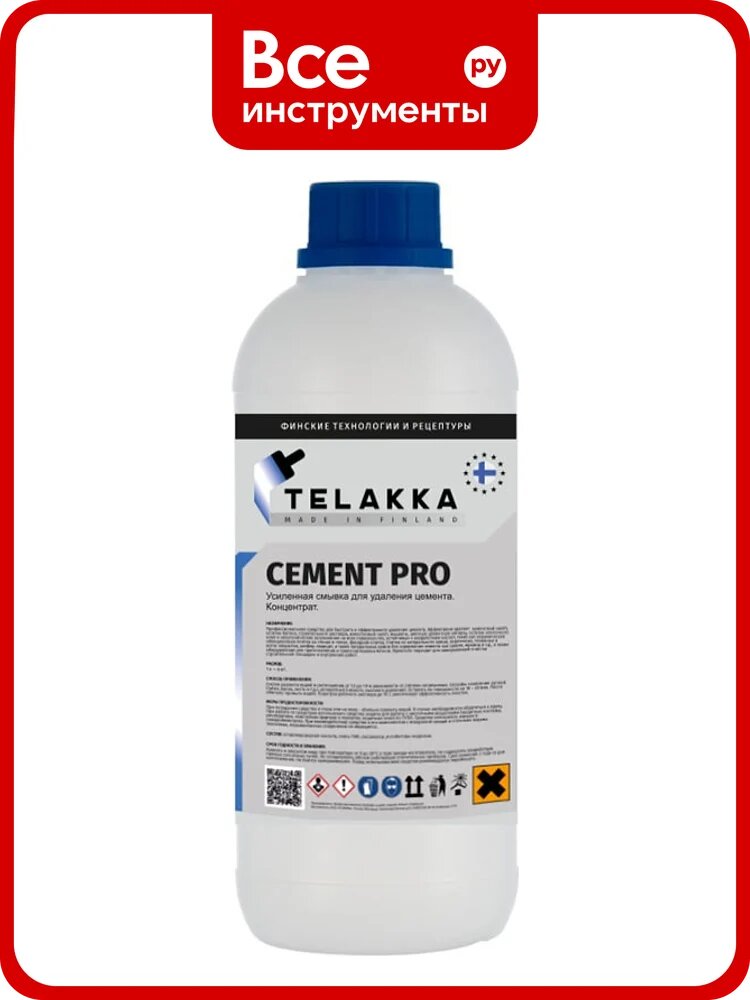 Усиленная смывка цемента Telakka CEMENT PRO 1л 4673763647117