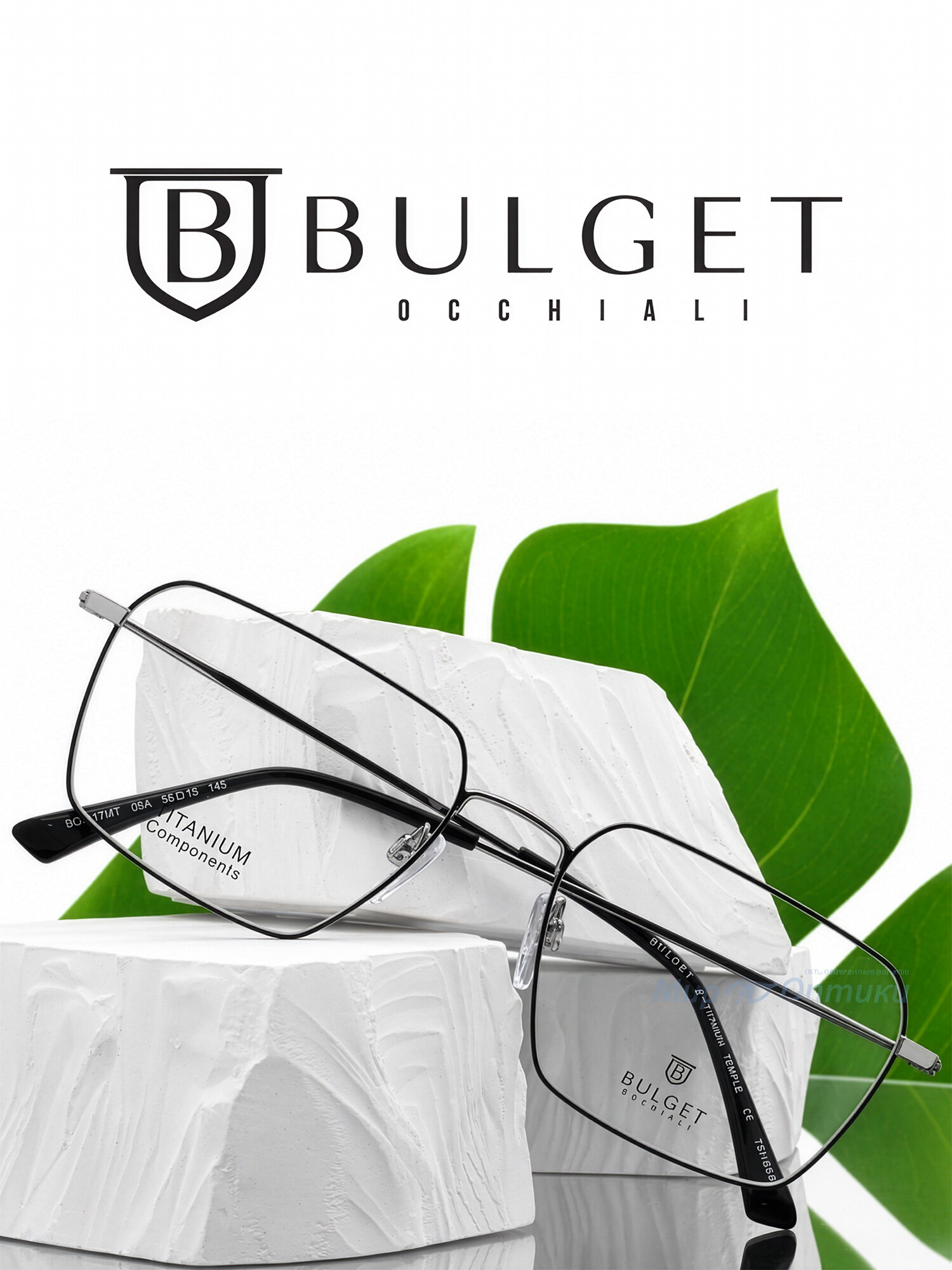 Оправа для очков BULGET BG2017MT 09A пол Мужской форма оправы Квадратная цвет оправы Чёрный