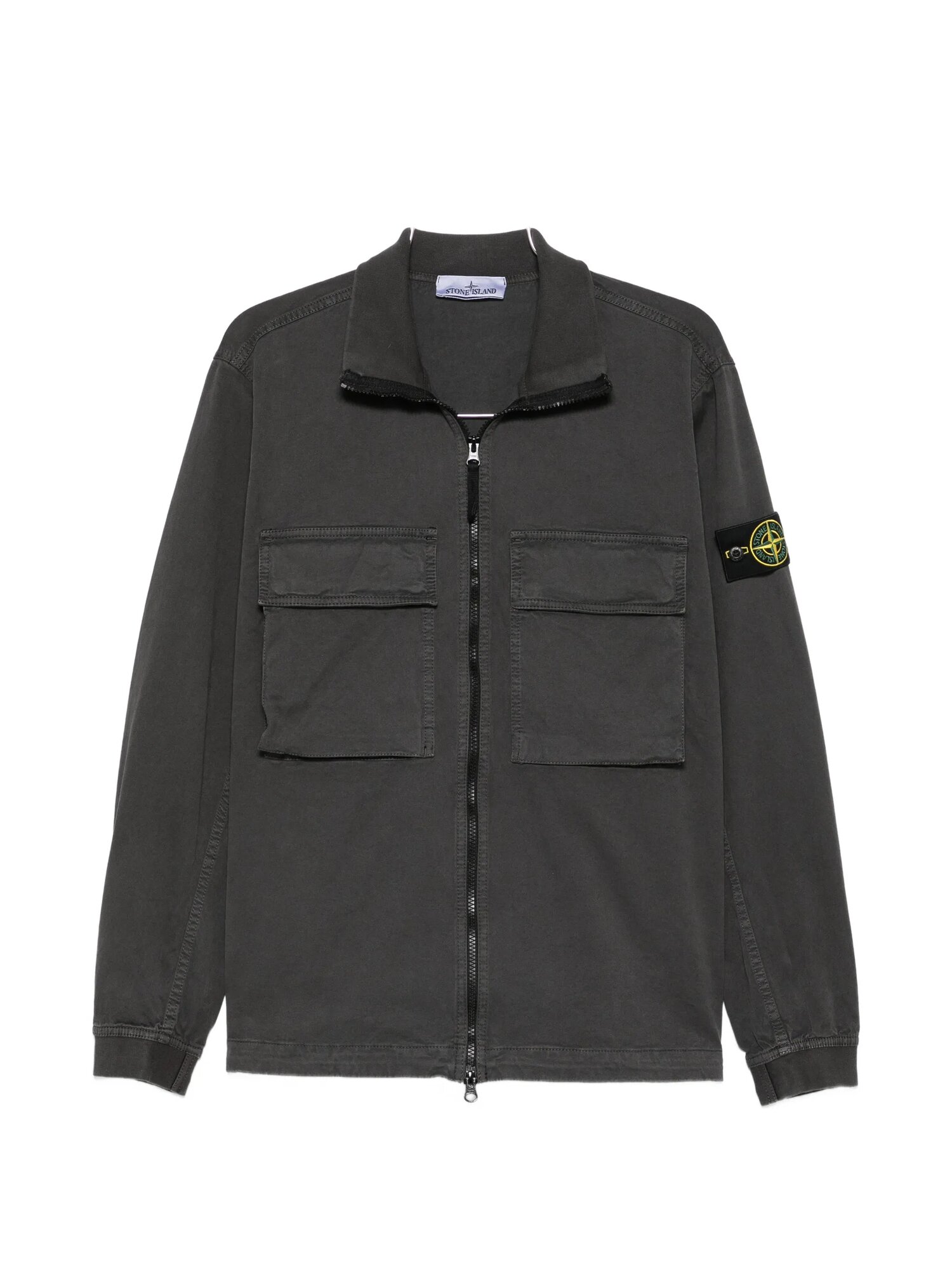 Куртка Logo-patch zip-up shirt jacket