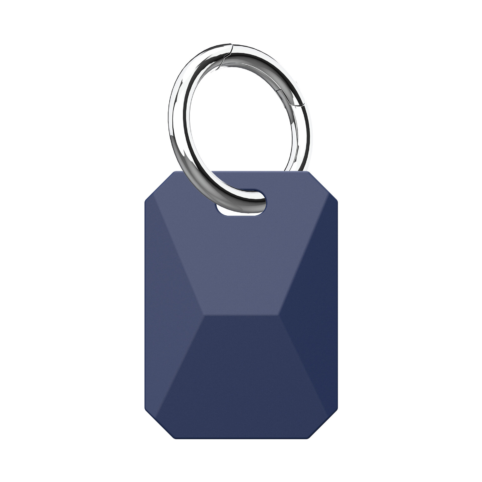 Темно-синий силиконовый чехол для Bluetooth-трекера в стиле киберпанк с карабином