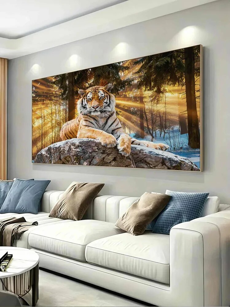 Картина "тигр в зимнем лесу" 55x75 см, 1
