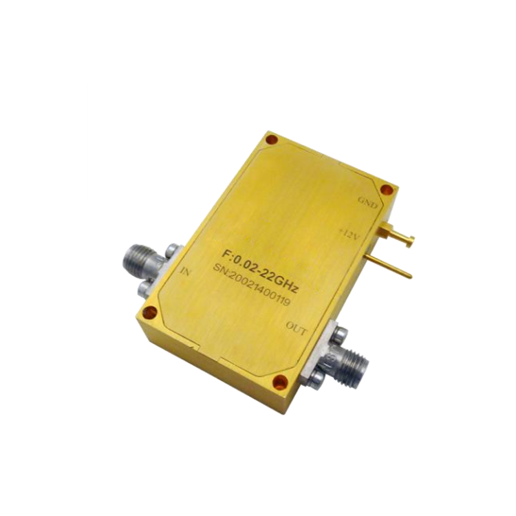 Ultra Wide Band Power Amplifier . 0.02GHz~22GHz . OPA2500022200A