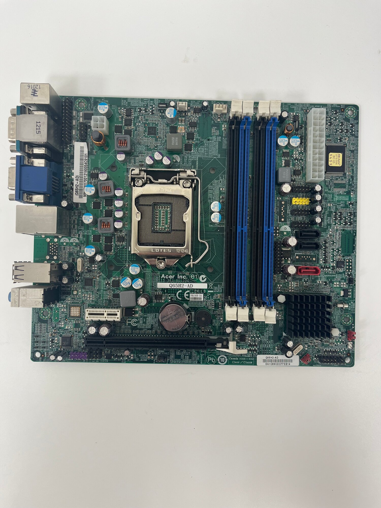 Материнская плата Acer Q65H2-AD (v1.0) с сокетом LGA 1155 и чипсетом Intel Q65