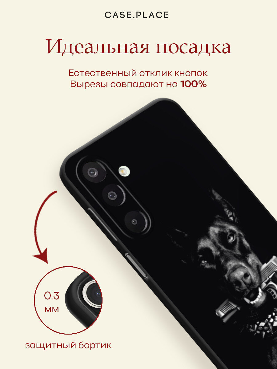 Чехол на Samsung Galaxy M16 / Самсунг M16 с принтом Доберман — фото 1
