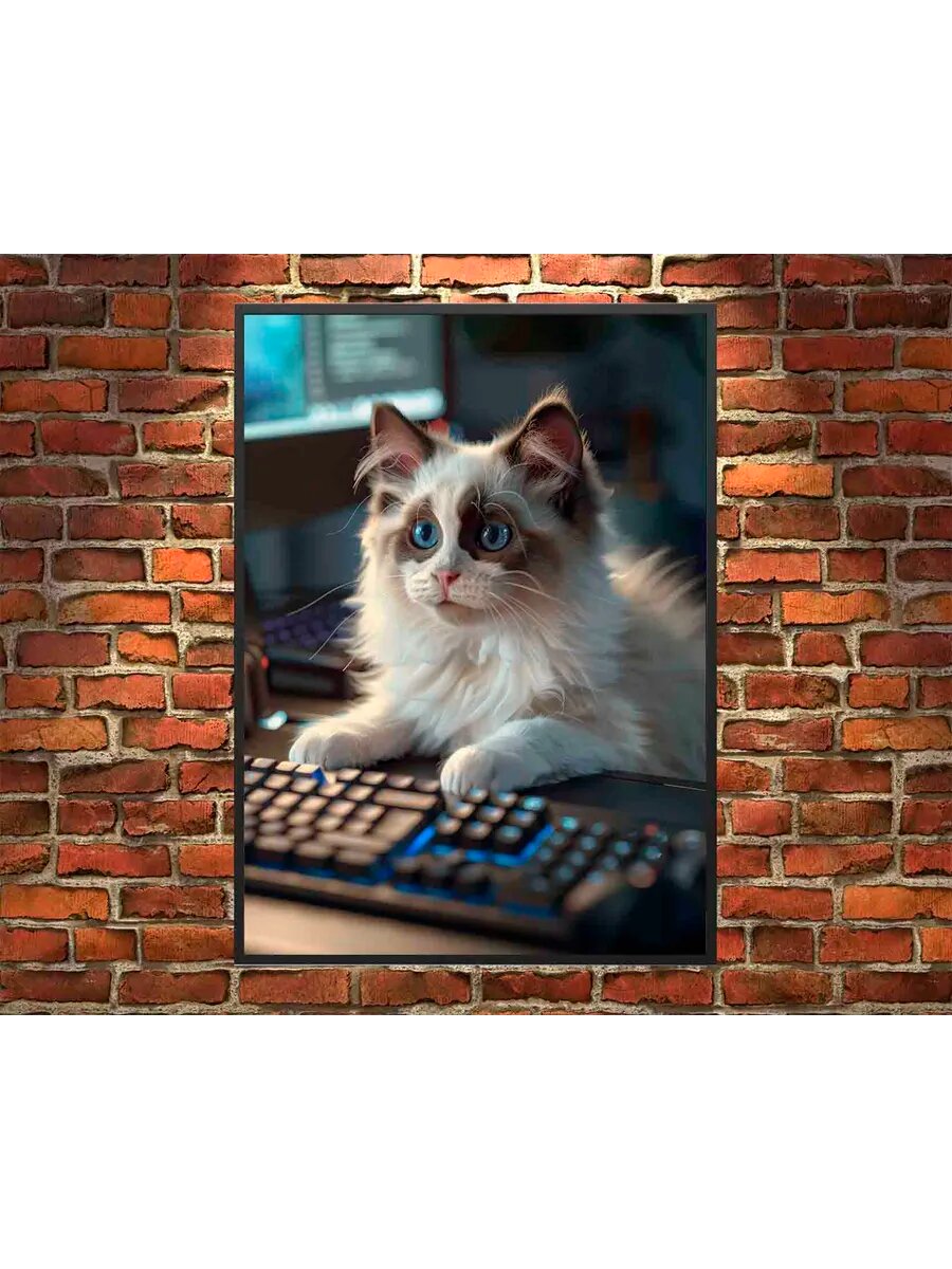 Тряпичный кот-программист 3, Плакат 30x42см