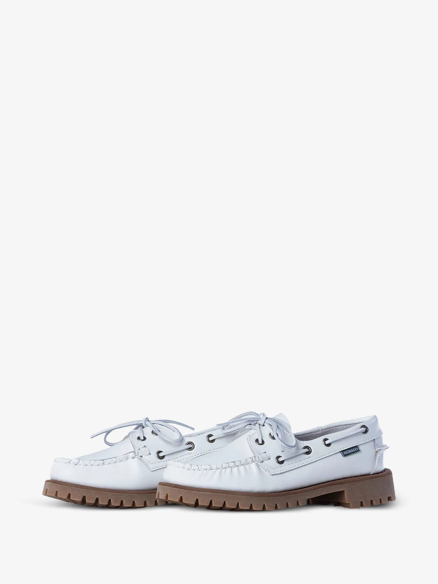 Туфли Sebago Lug-sole boat shoes, размер 7.5, white — фото 1