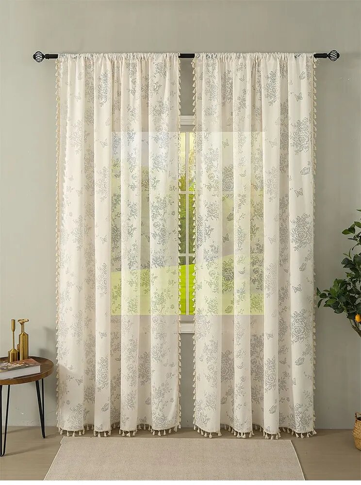 HEME Тюль 140x260 см крепление Кулиска, слоновая кость