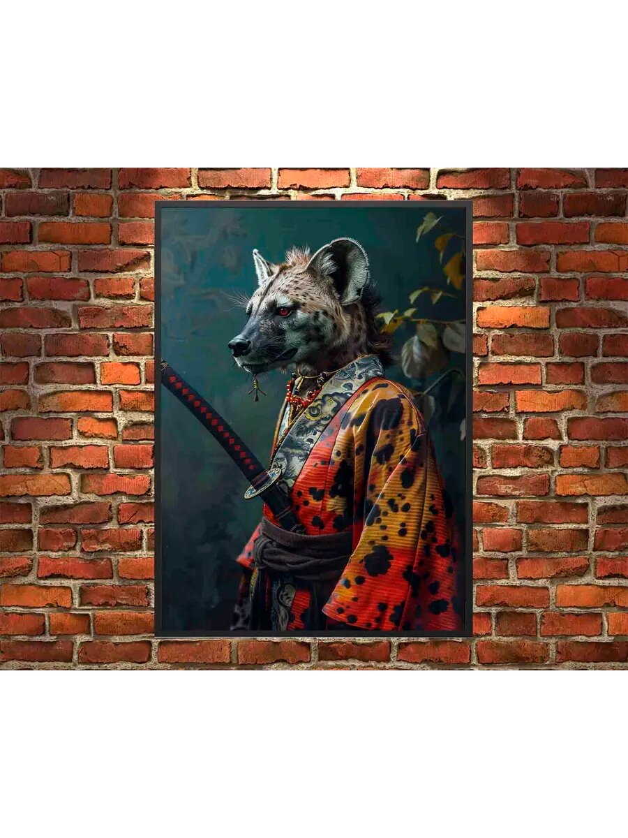 Гиена-животное-самурай 2, Плакат 30x42см