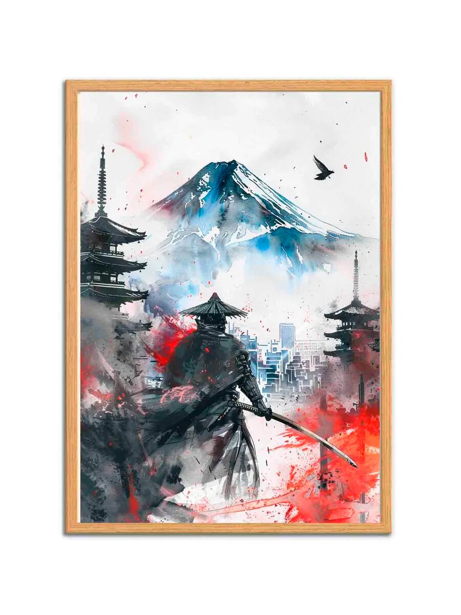 Орел-птица-самурай 1, Плакат 30x42см