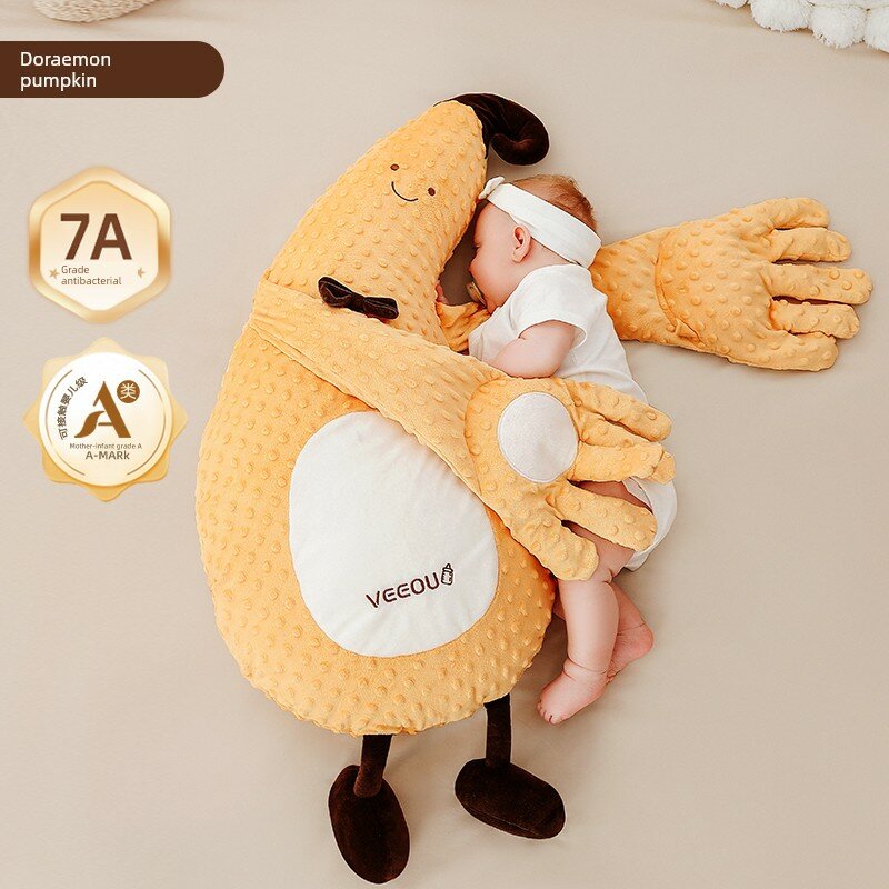 Подушка для сна младенца Dora Pumpkin Новое обновление с микротолчком из фасоли для успокоения новорожденных